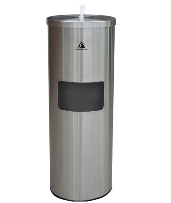 Antibacterial Wipes Dispenser + Bin – Freestanding Stainless Steel ...
